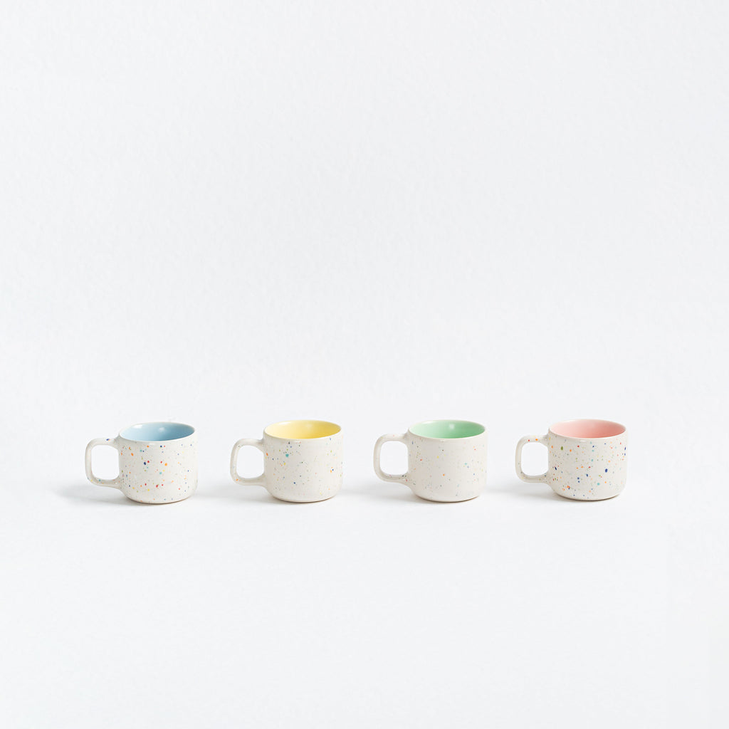 Set of 4 Colors Espresso Mugs stoneware ceramic Egg Back Home – Egg ...