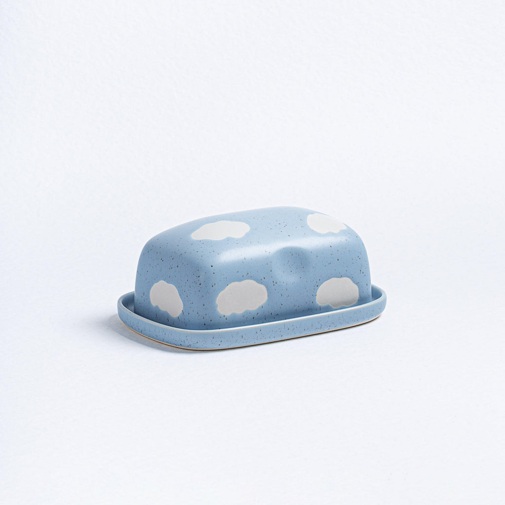 Blue Cute Butter Dish stoneware ceramic Egg Back Home – Egg Back Home USA